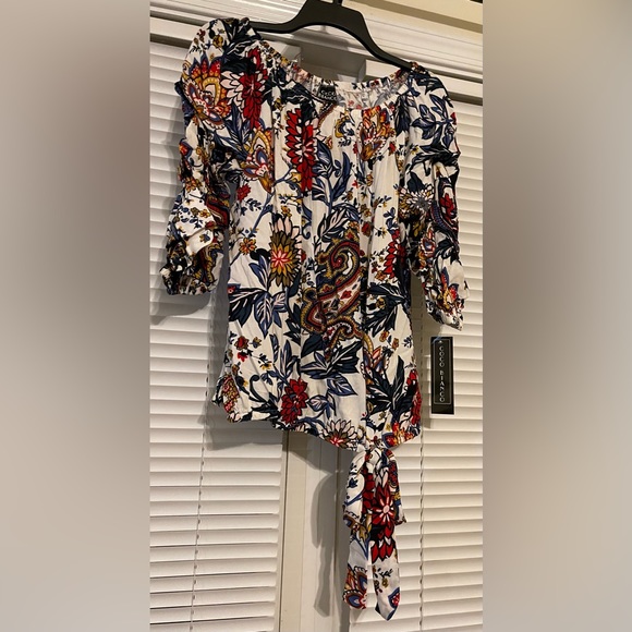 Coco Bianco | Tops | Coco Bianco Cinched Sleeve Blouse | Poshmark